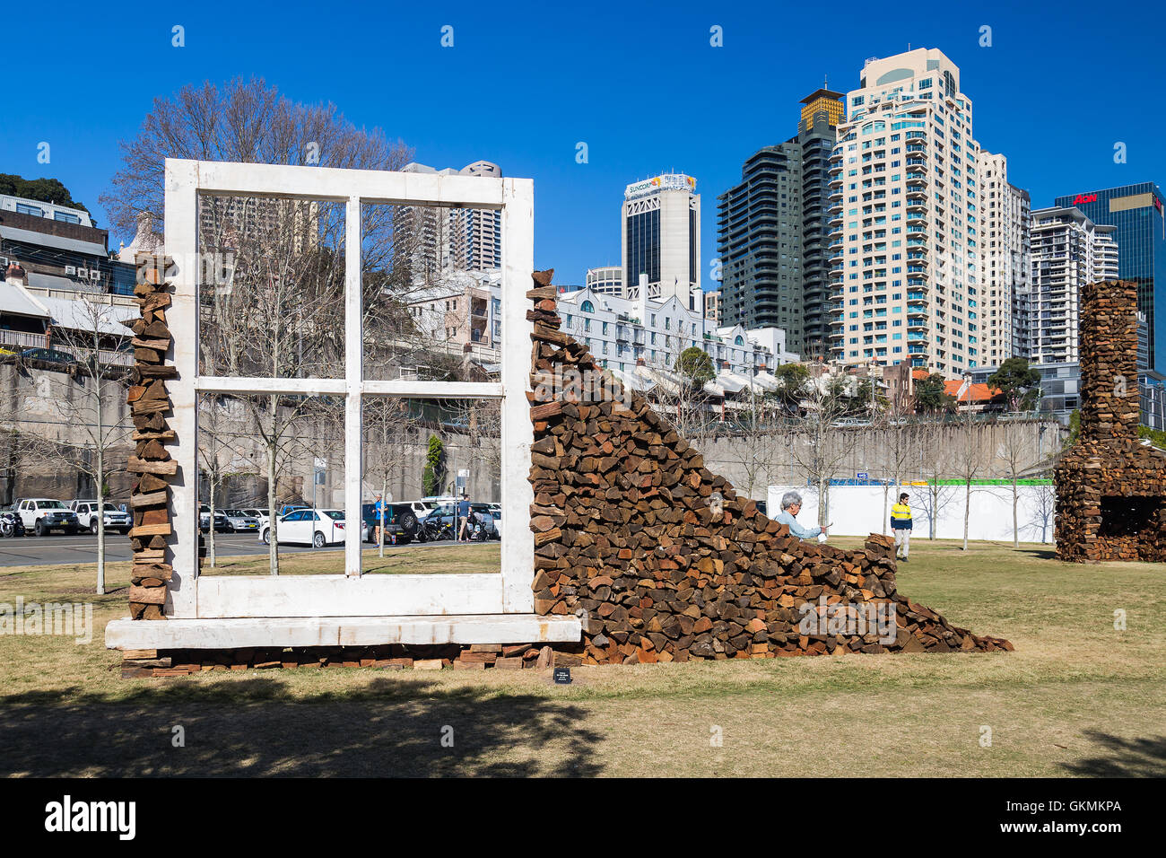 Sculpture at Barangaroo showing artwork titled Empirical View, 2016, a ...