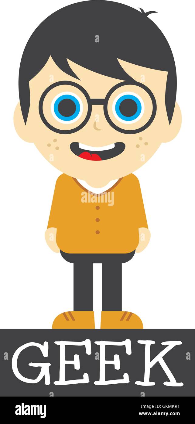 Blonde boy with glasses smiling Stock Vector Images - Alamy