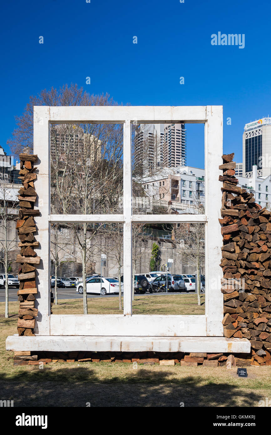 Sculpture at Barangaroo showing artwork titled Empirical View, 2016, a ...