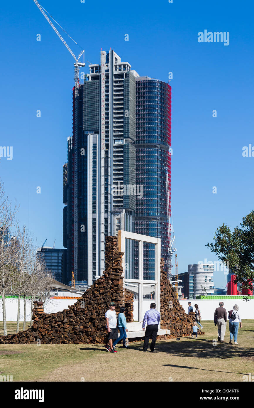 Sculpture at Barangaroo showing artwork titled Empirical View, 2016, a ...