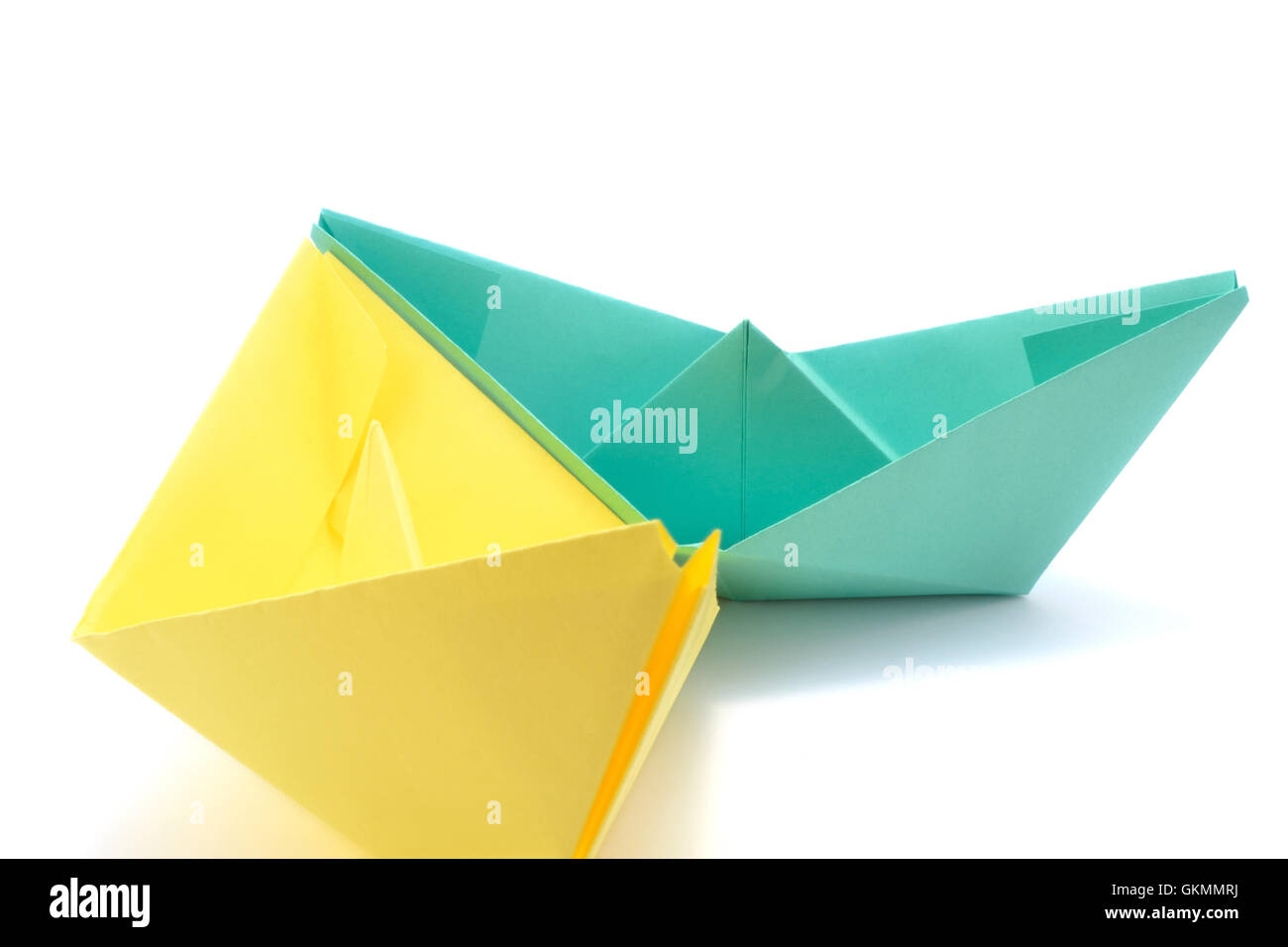 Two paper ships over white Stock Photo - Alamy