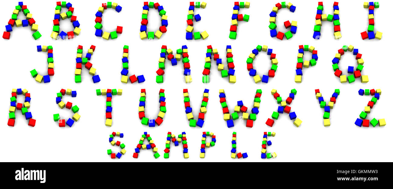 The alphabet made of cubes Stock Photo - Alamy