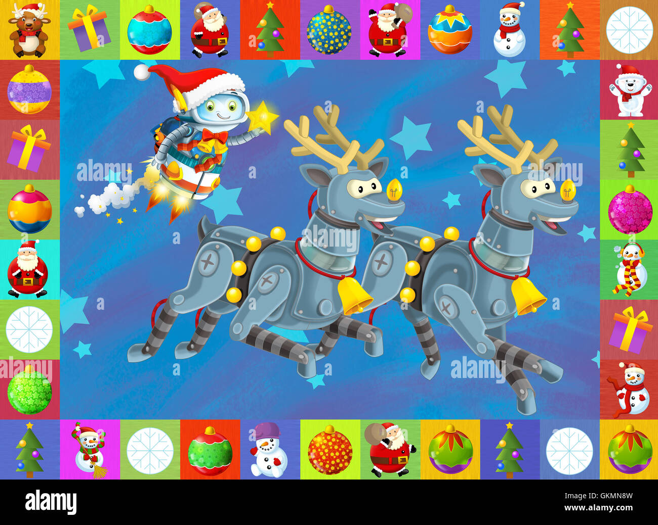 The happy christmas scene - christmas robots - robotics - electronics ...