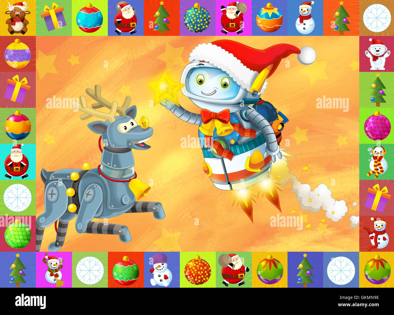 The happy christmas scene - christmas robots - robotics - electronics ...
