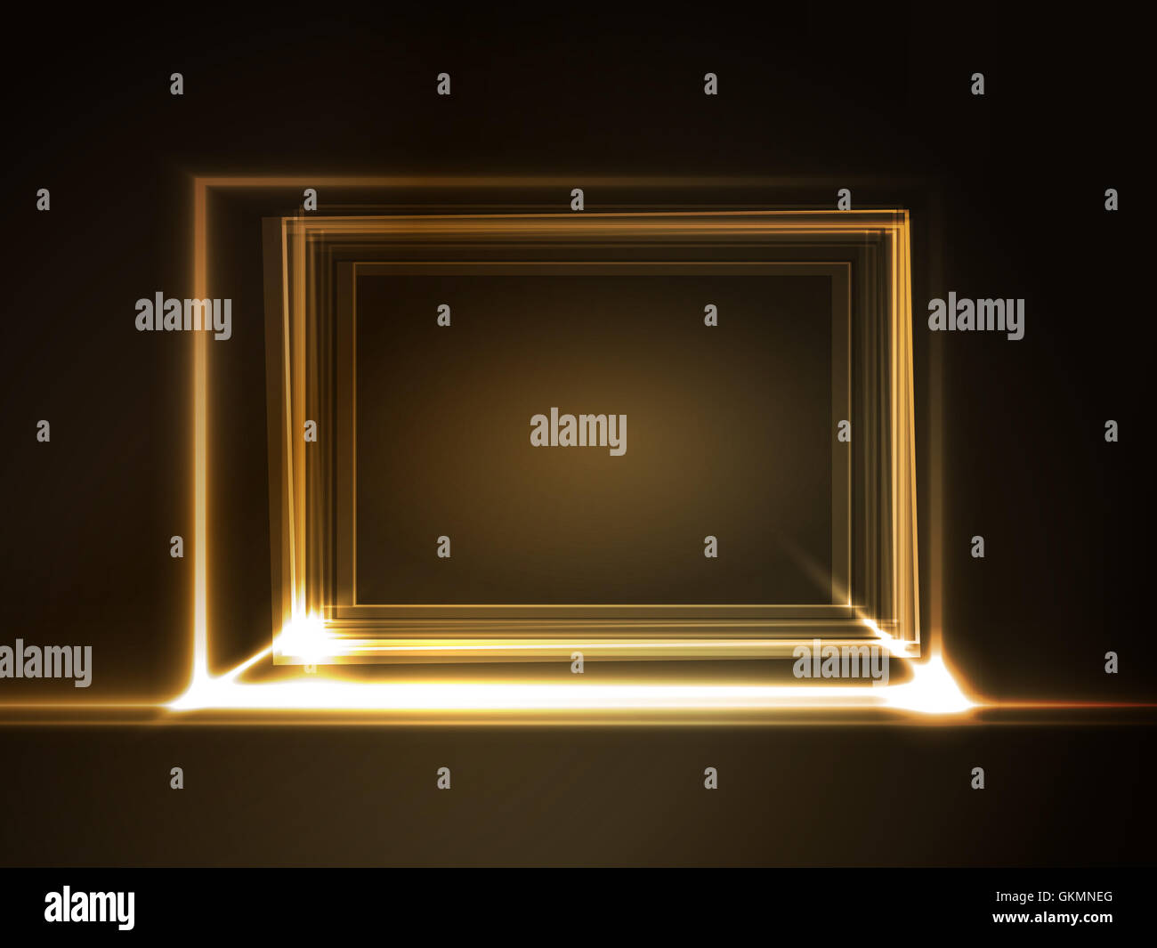 Glowing rectangular frame with light effects Stock Photo - Alamy