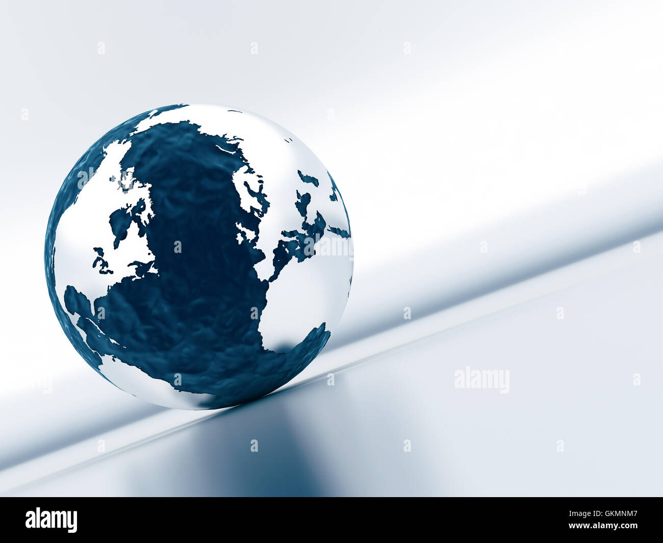sphere of earth with continents the surrounded oceans on a neutral ...