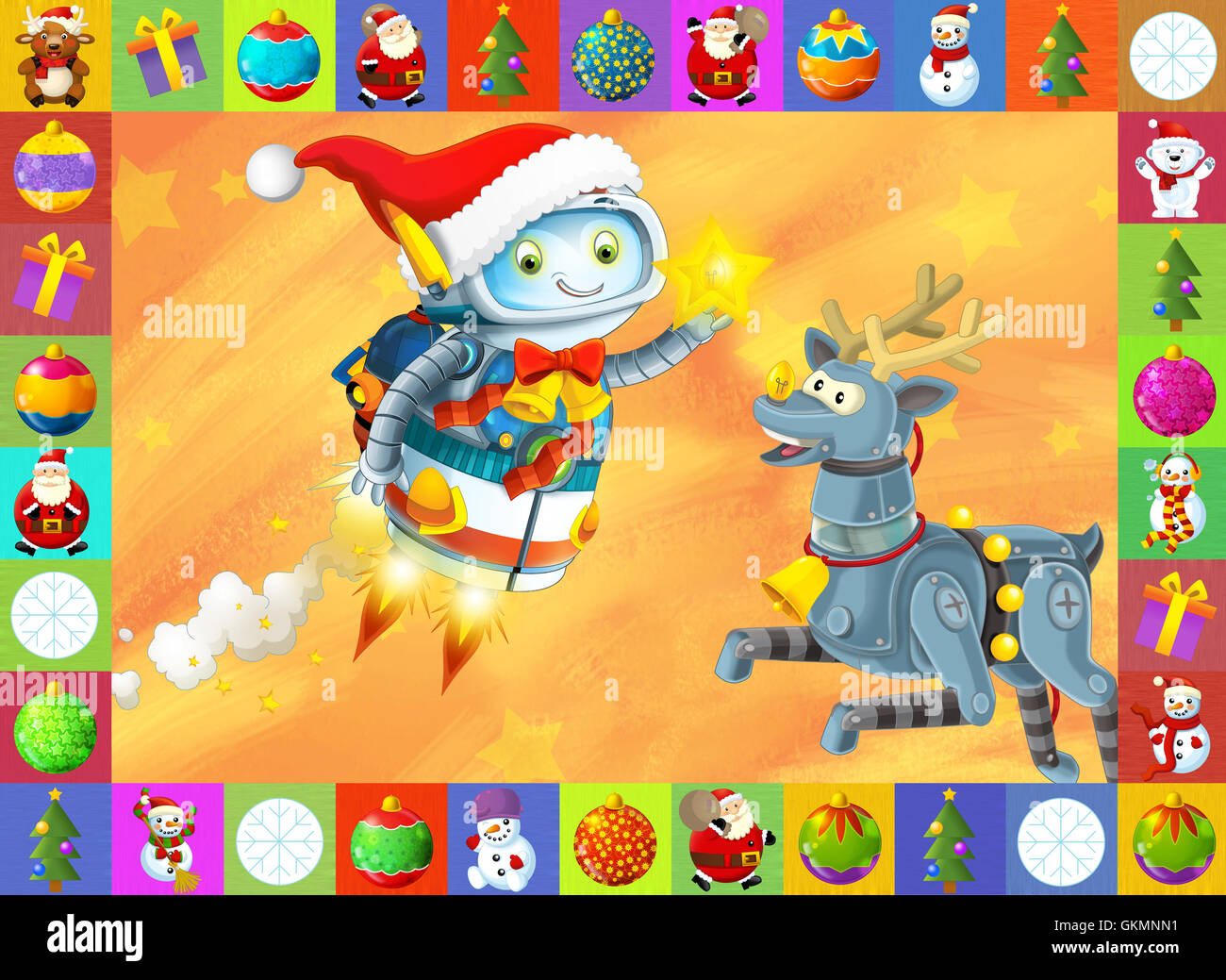 The happy christmas scene - christmas robots - robotics - electronics ...