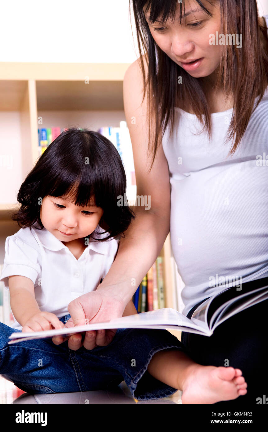asian mother and child learning Stock Photo - Alamy