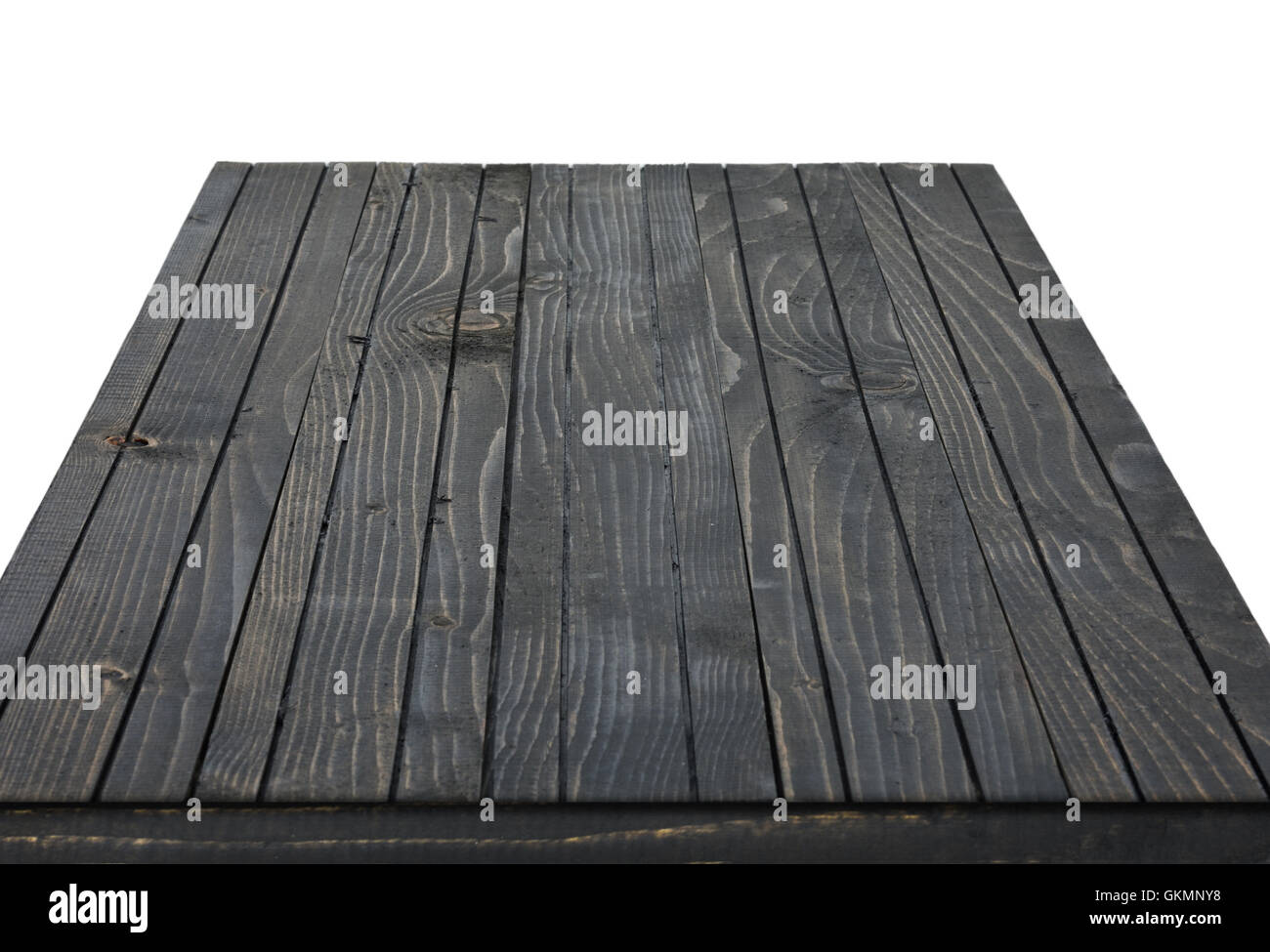 Empty black wooden table close-up Stock Photo - Alamy