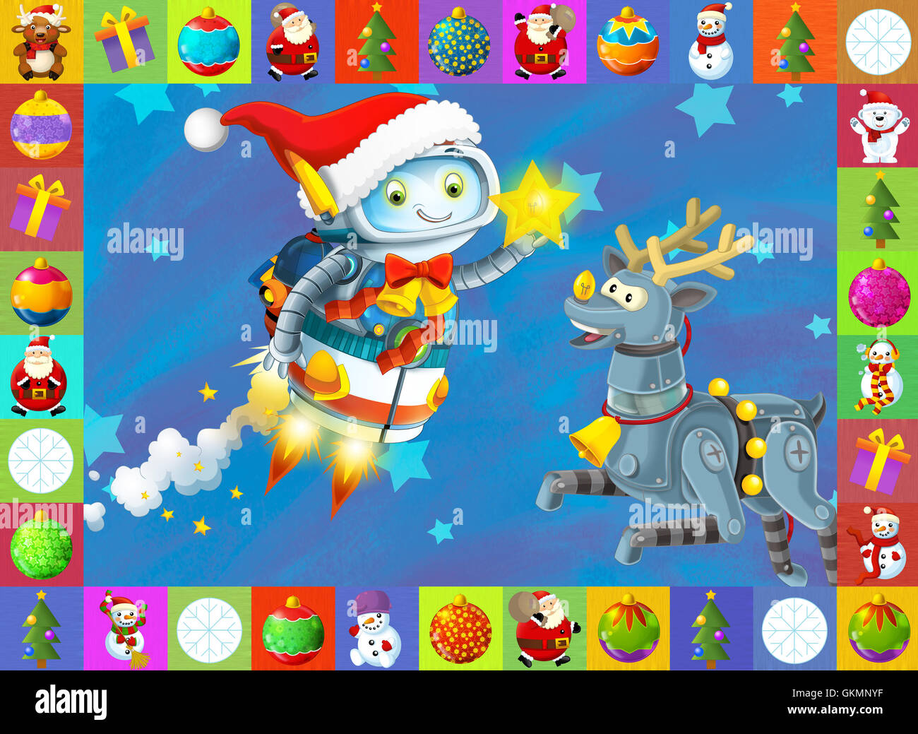 The happy christmas scene - christmas robots - robotics - electronics ...