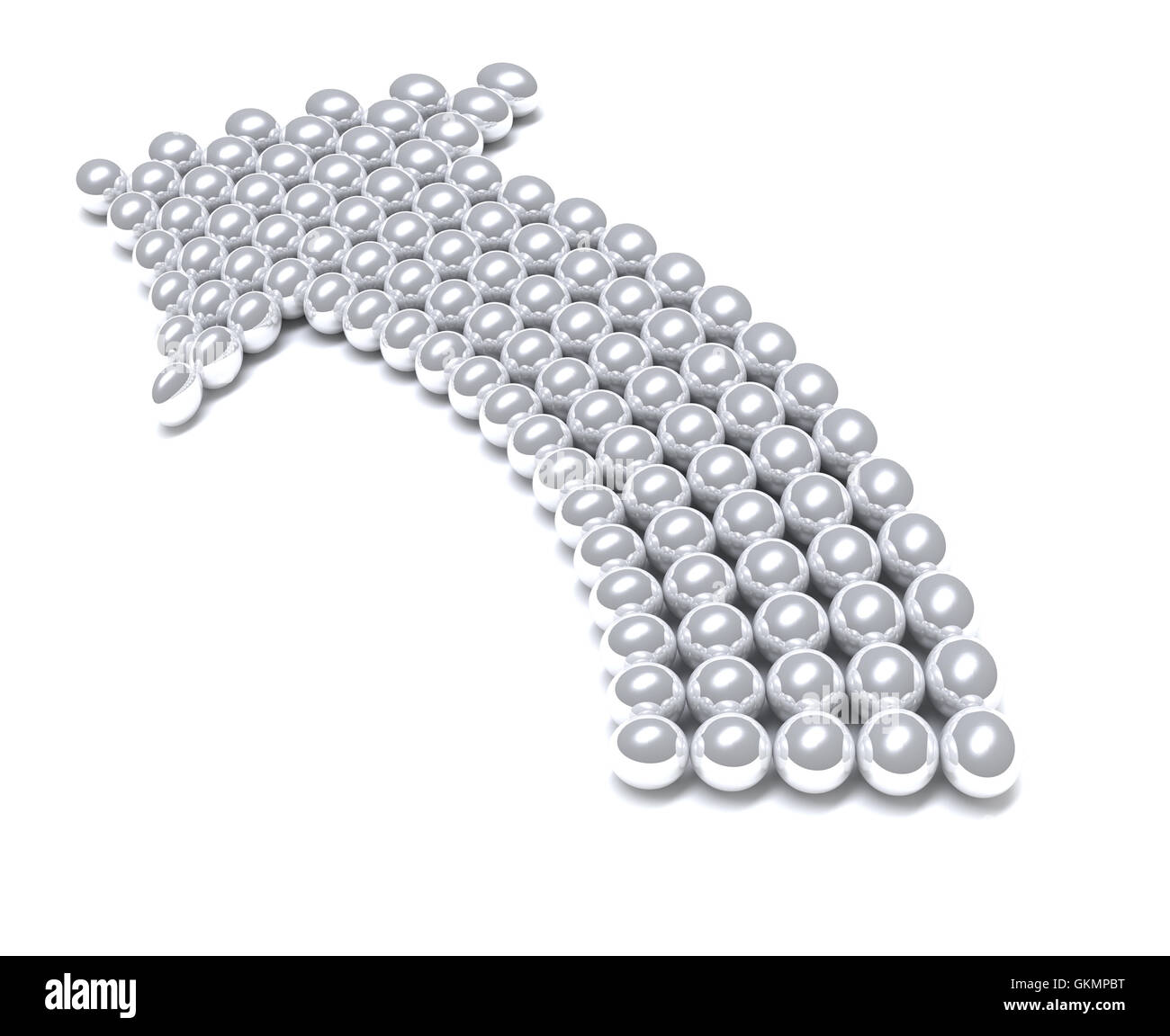 Grey arrow consisting of metal balls Stock Photo - Alamy