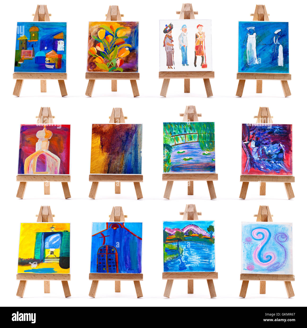 Four small paintings hi-res stock photography and images - Alamy