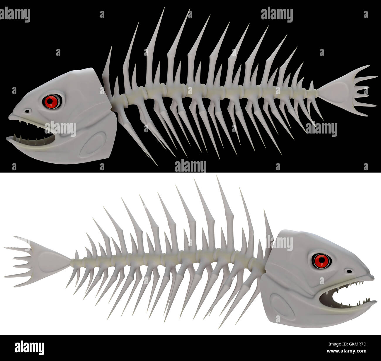 Fish skeleton black hi-res stock photography and images - Alamy