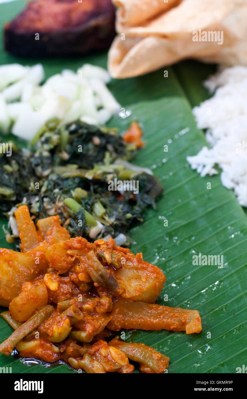 banana leaf meal Stock Photo - Alamy