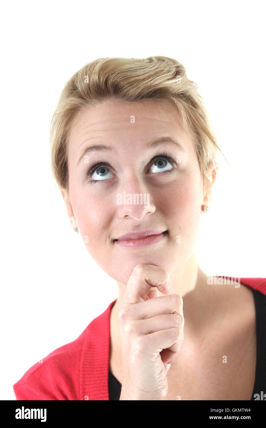 Woman thinking natural beauty hi-res stock photography and images - Alamy