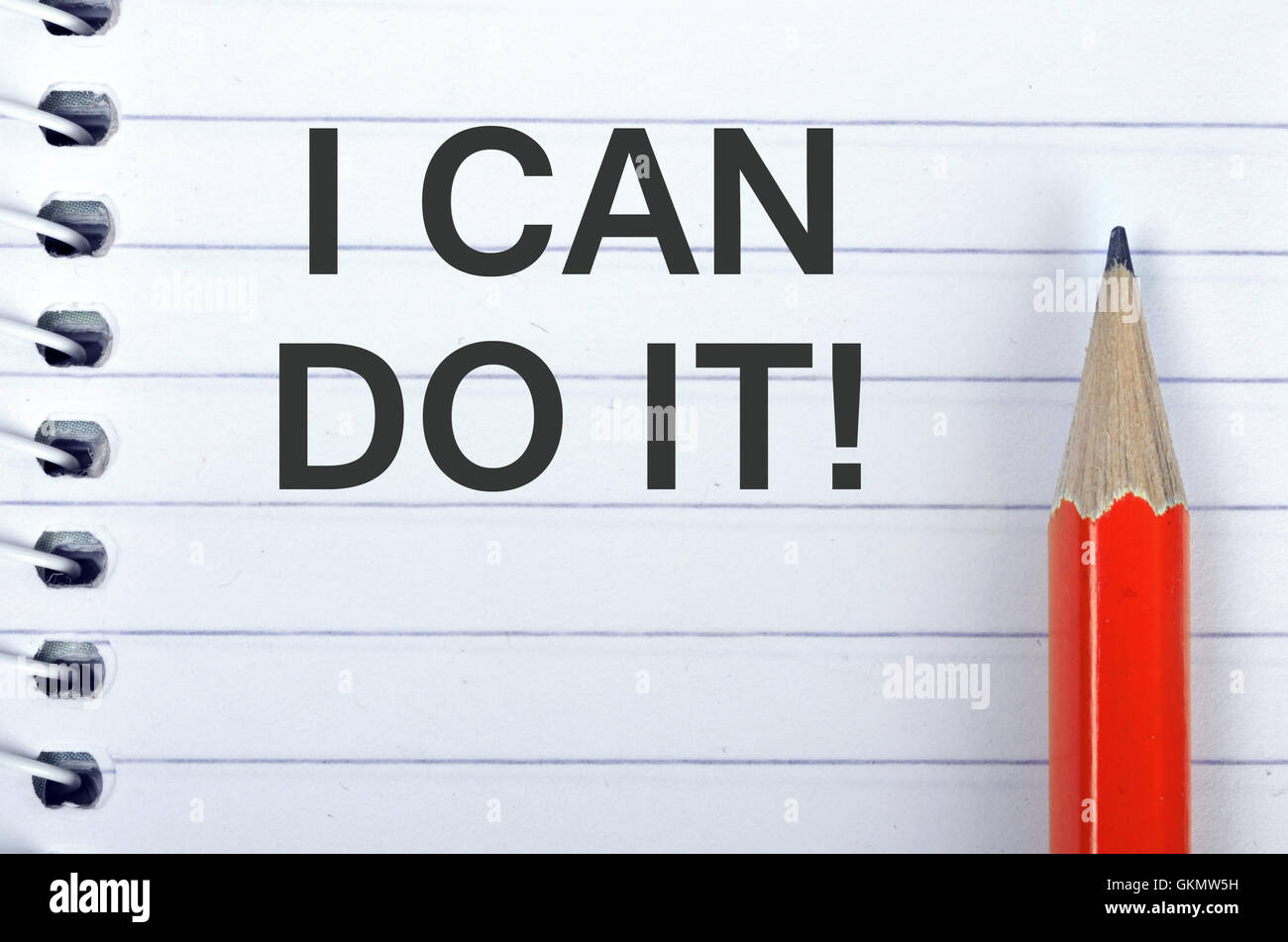 I can do it text on notepad and red pencil Stock Photo - Alamy