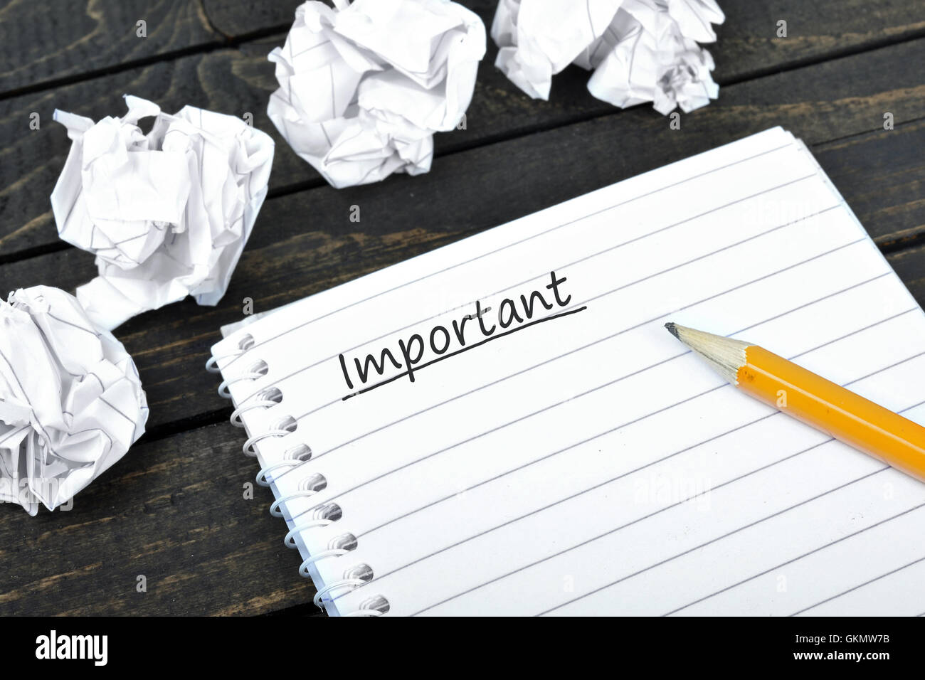 Important text on notepad hi-res stock photography and images - Alamy