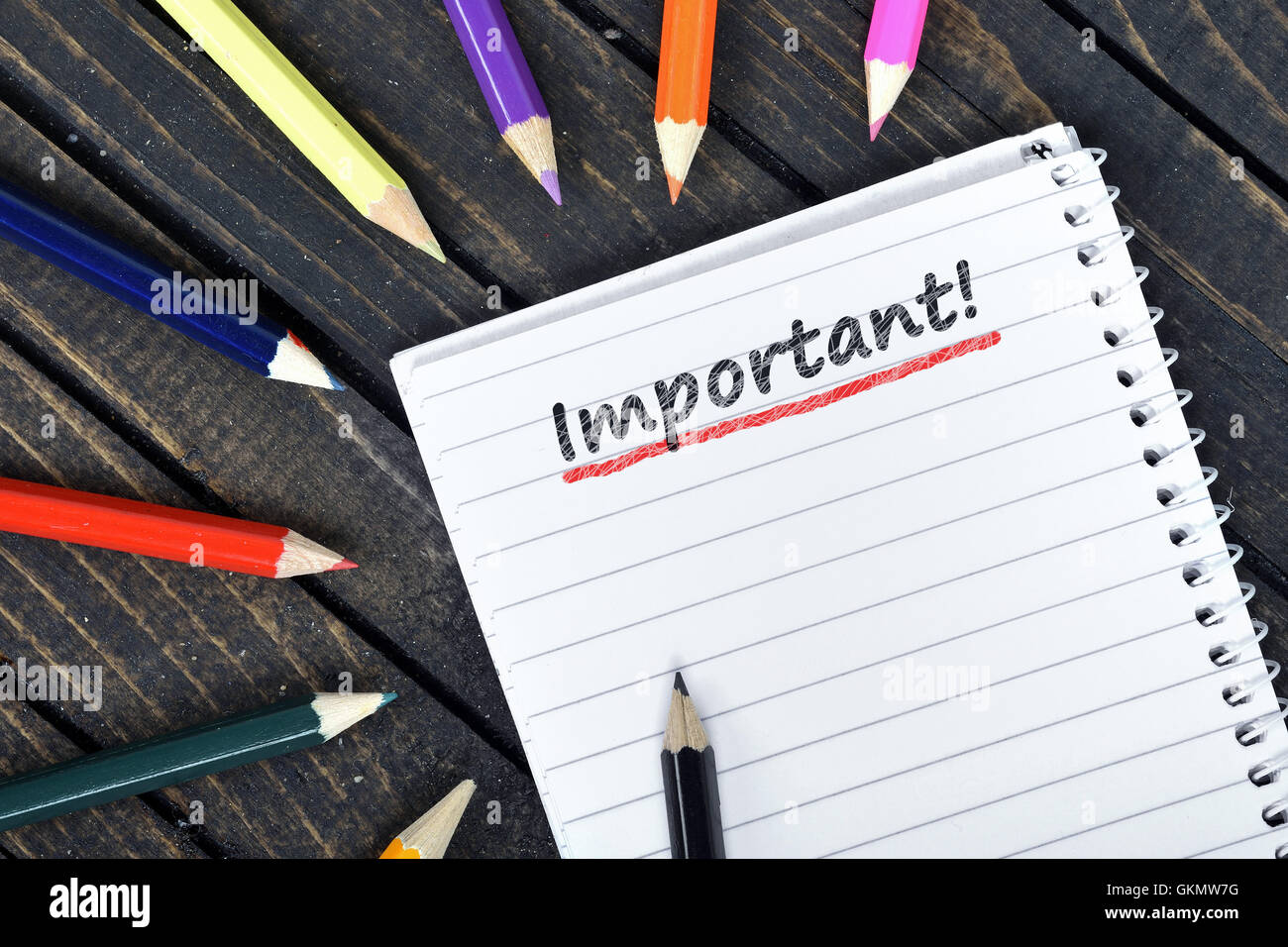 Important text on notepad hi-res stock photography and images - Alamy