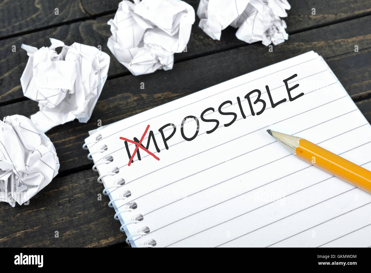 Possible text on notepad and crippled paper Stock Photo - Alamy