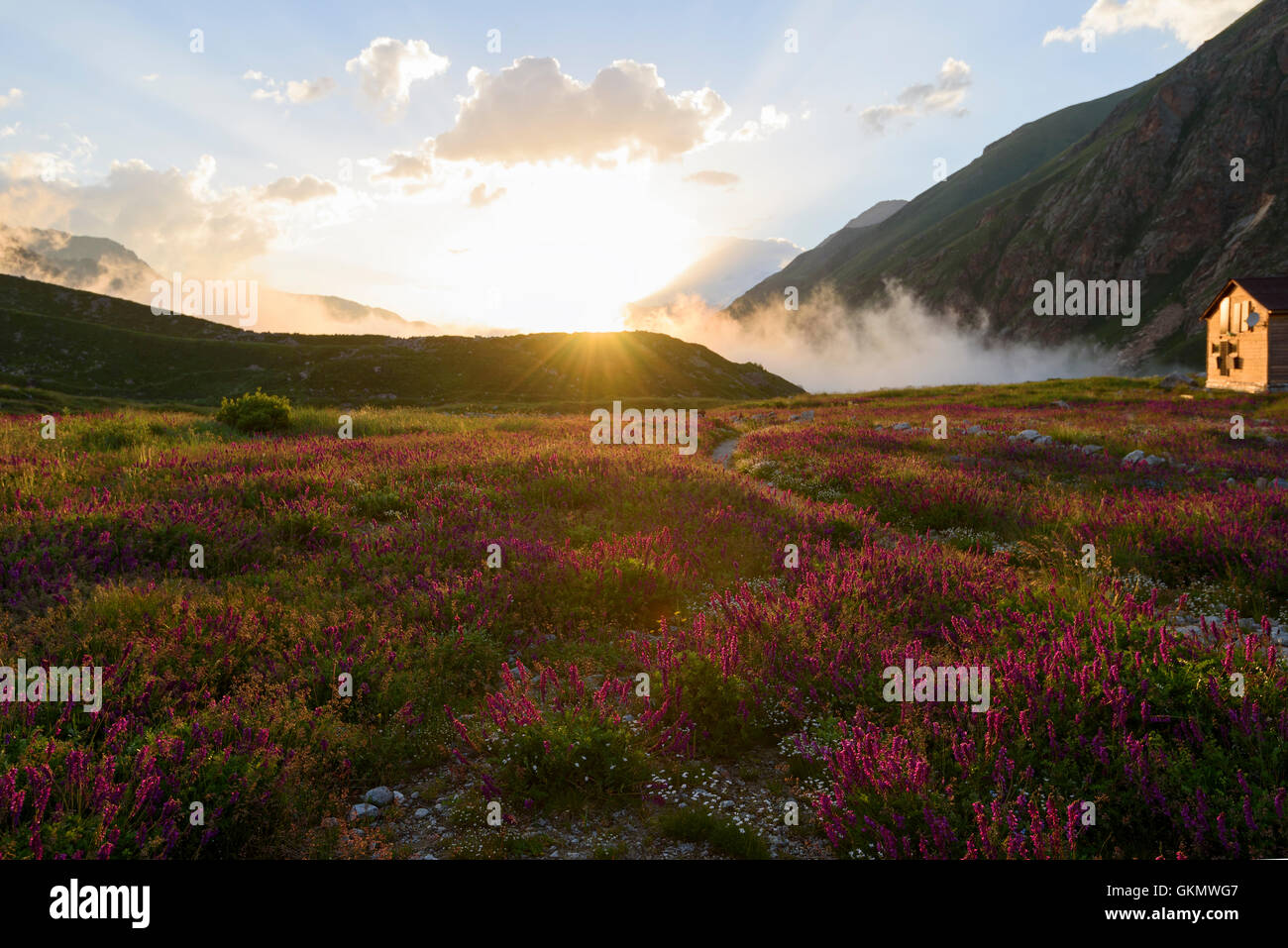 Sunlight beams on mountains hi-res stock photography and images - Alamy