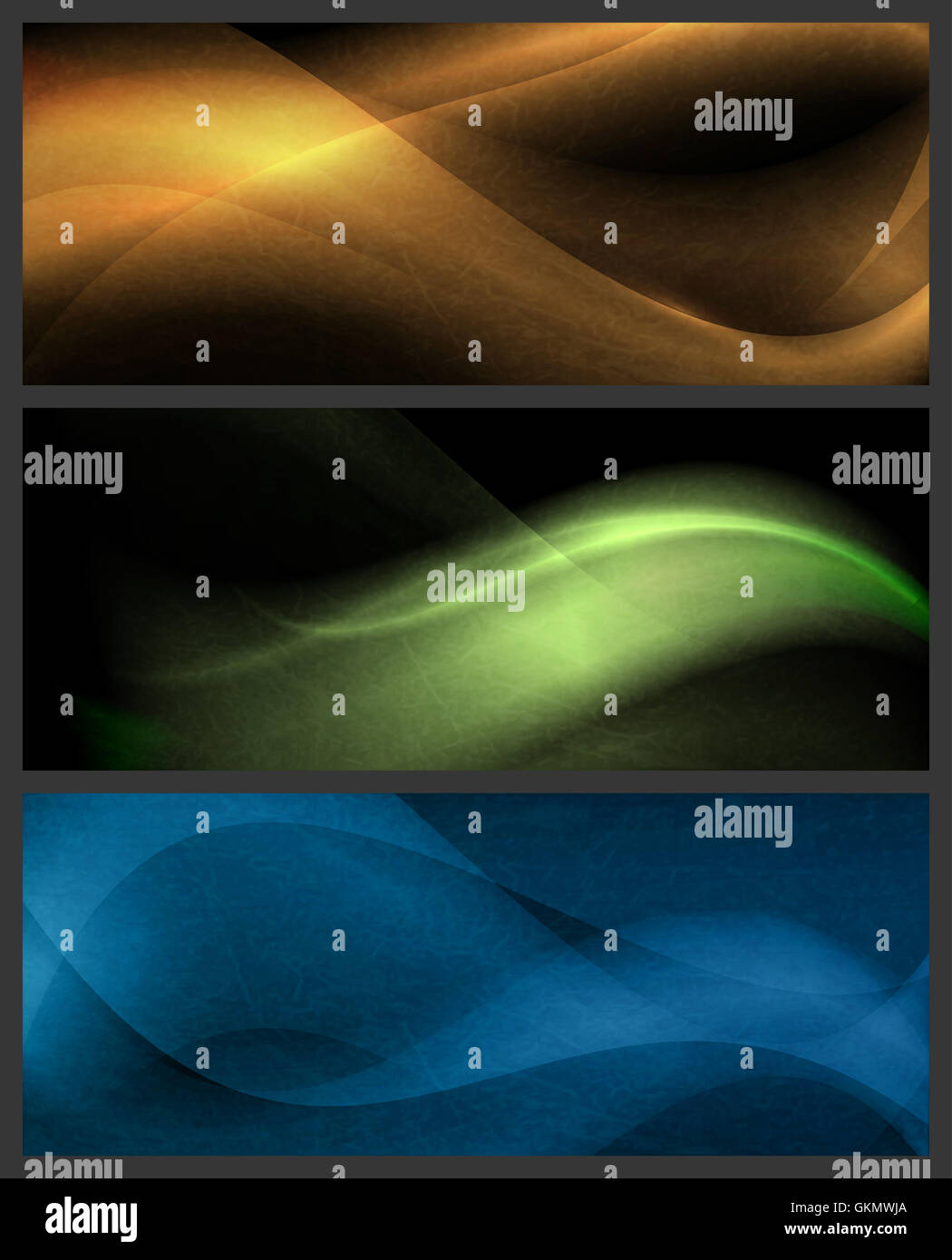 Set of abstract wave patterns on dark background Stock Photo - Alamy