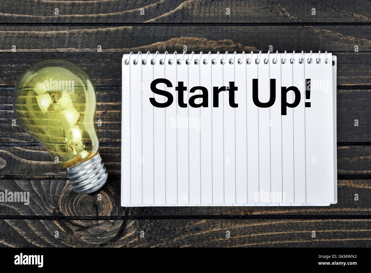 Light bulb word start hi-res stock photography and images - Alamy