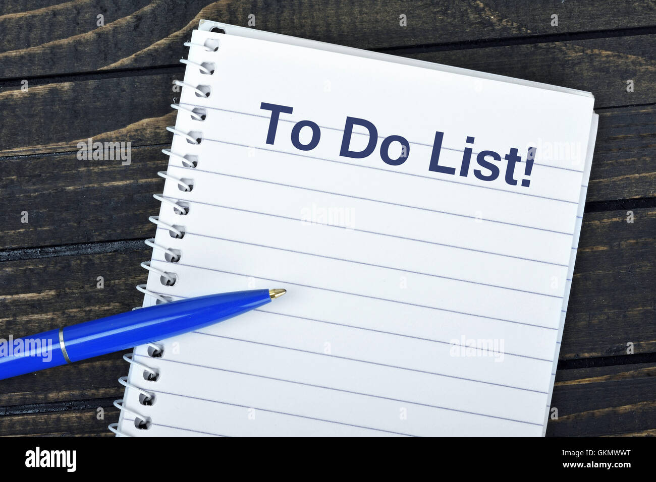 To Do List text on notepad and blue pen Stock Photo - Alamy