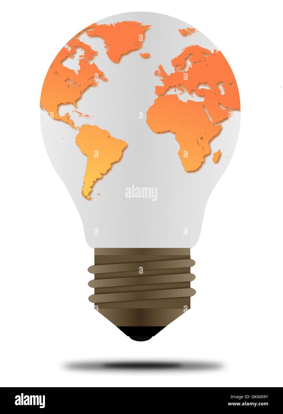 Globe light bulb illustration Cut Out Stock Images & Pictures - Alamy