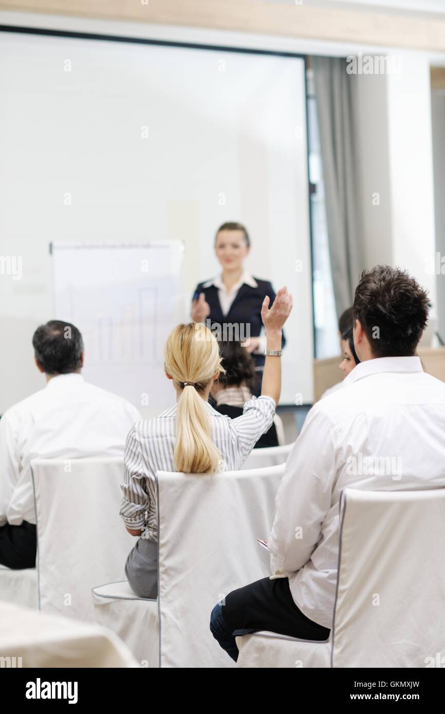 business woman giving presentation Stock Photo - Alamy