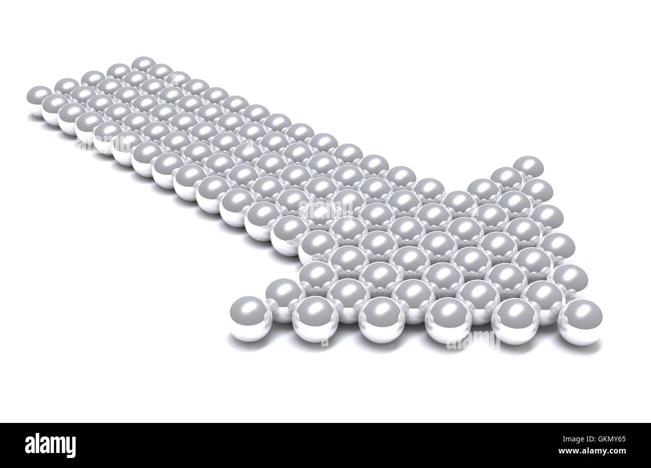 Grey arrow consisting of metal balls Stock Photo - Alamy