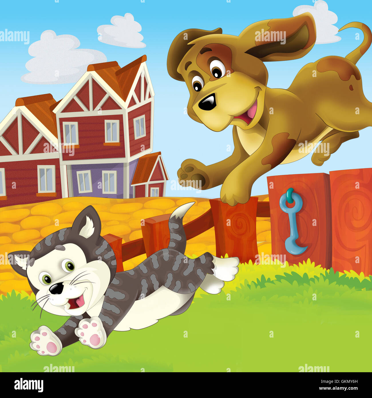 On the farm - the chase - educational - illustration for the children ...