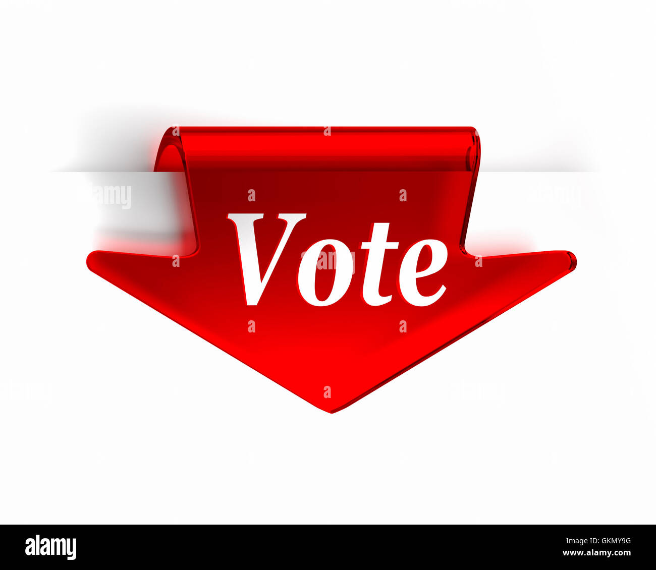 Red white vote here sign hi-res stock photography and images - Alamy