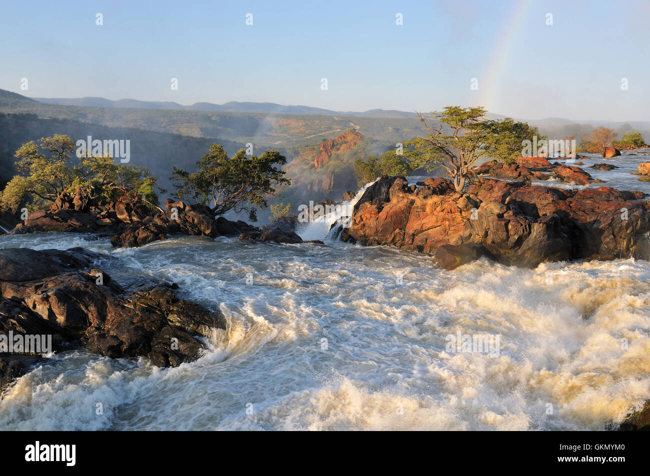 Sunset at the Ruacana waterfall, Namibia Stock Photo - Alamy