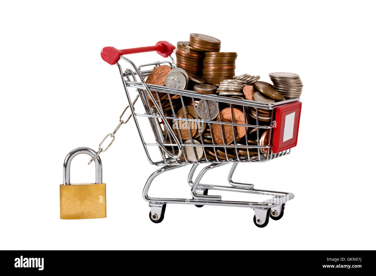 Chain lock in shopping trolley hi-res stock photography and images - Alamy