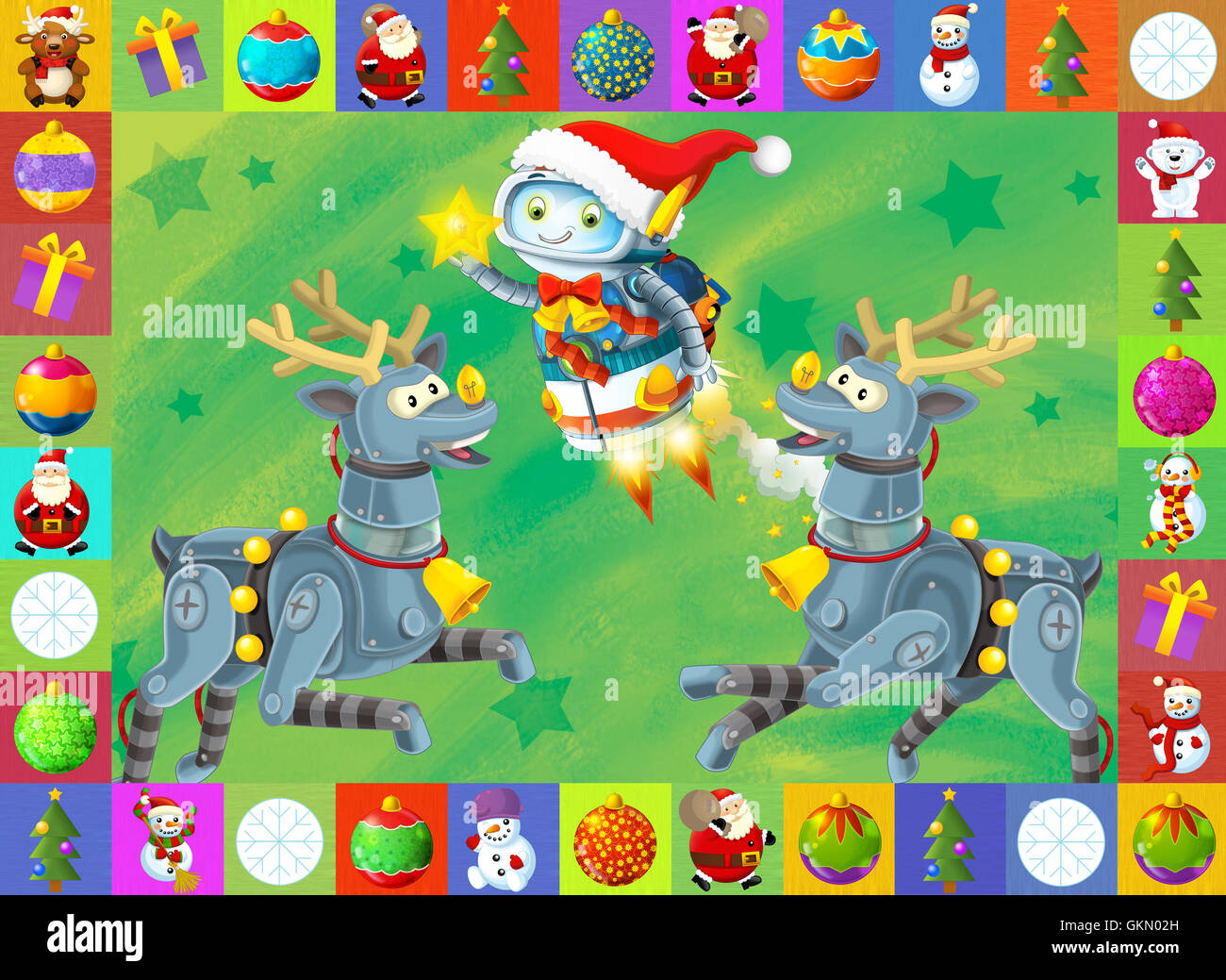 The happy christmas scene - christmas robots - robotics - electronics ...