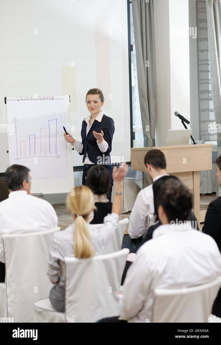 business woman giving presentation Stock Photo - Alamy