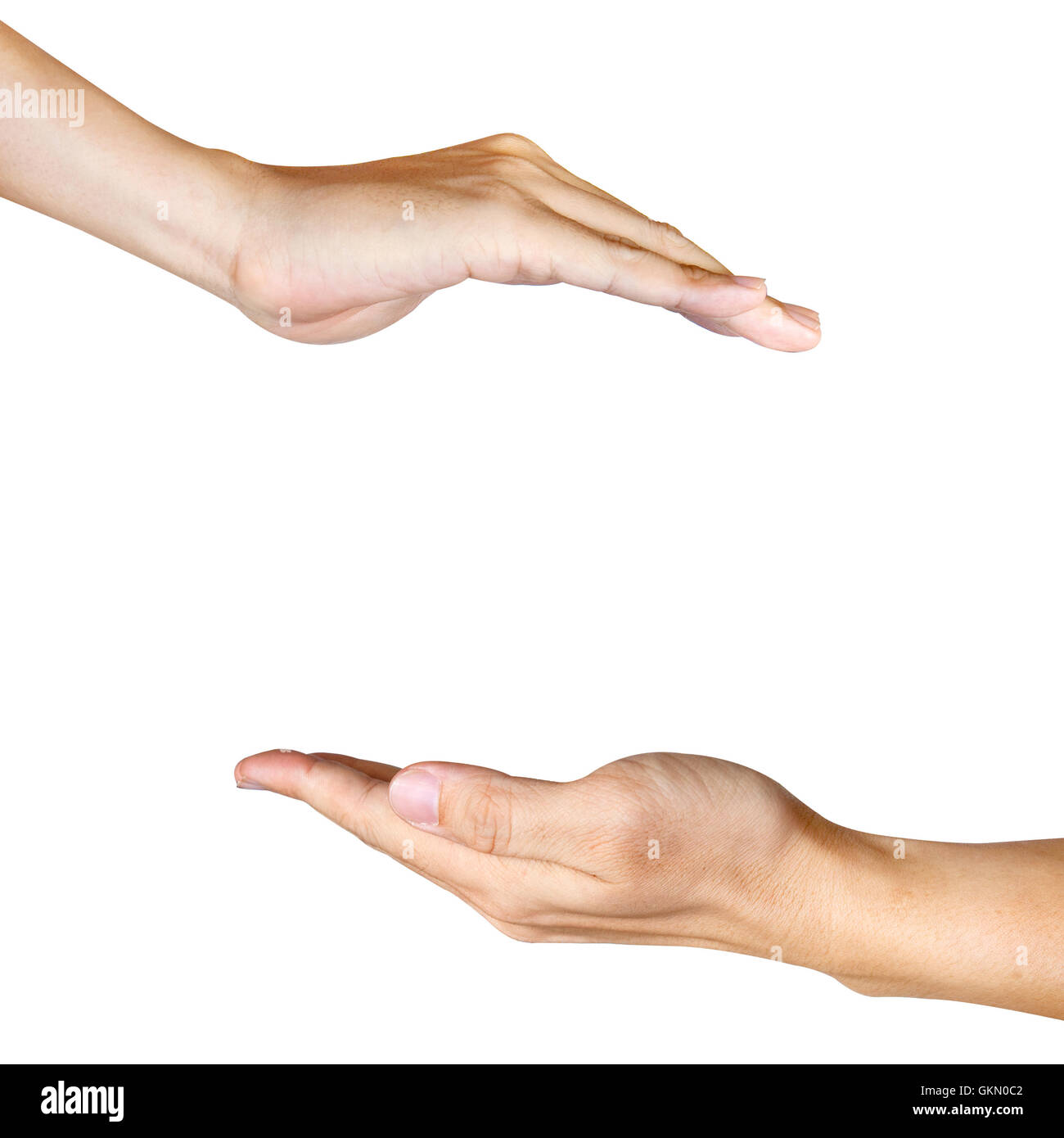 Two caucasian male hands Cut Out Stock Images & Pictures - Alamy