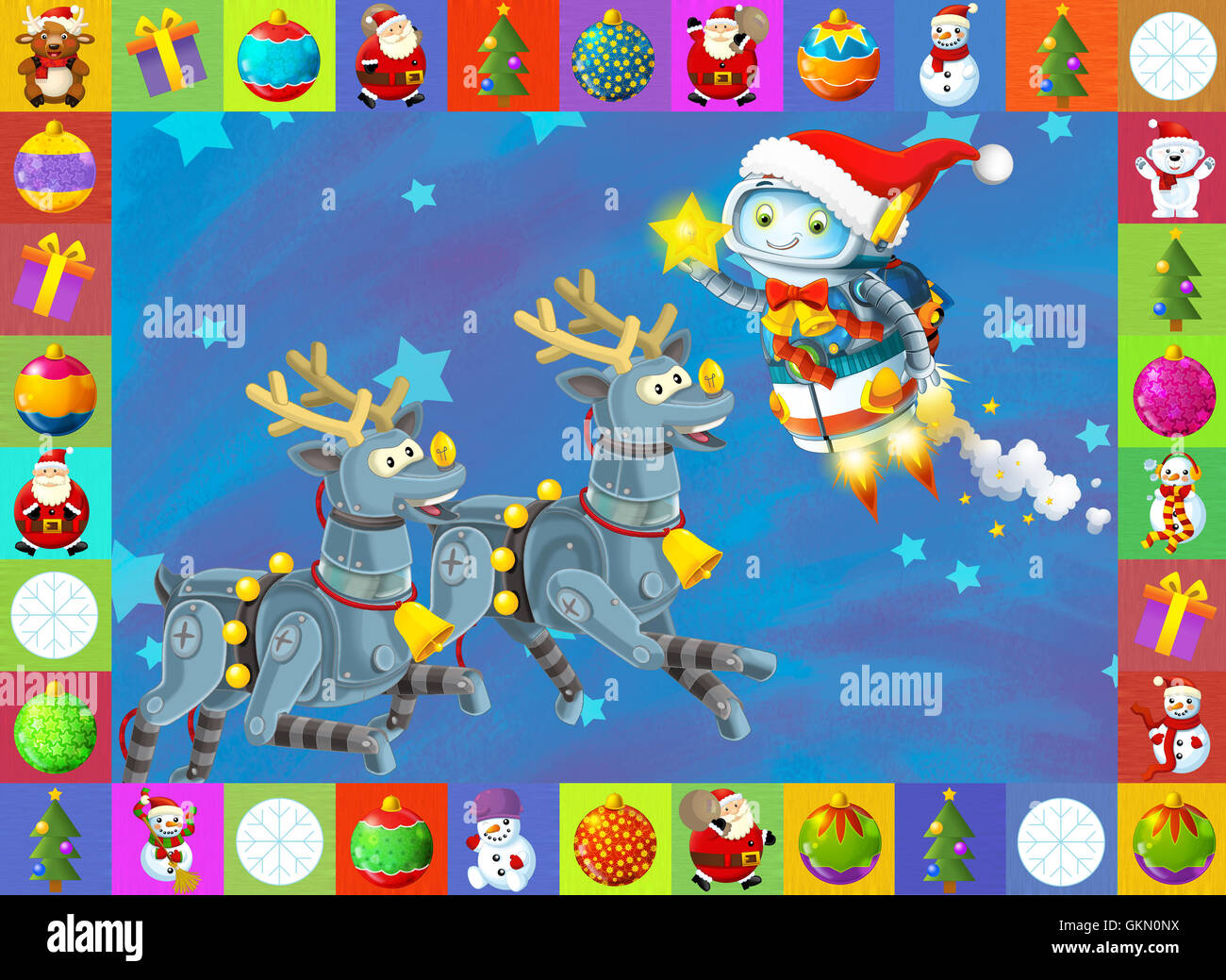 The happy christmas scene - christmas robots - robotics - electronics ...