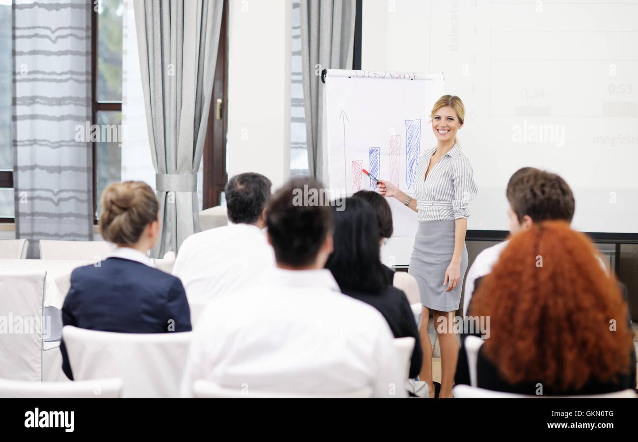 business woman giving presentation Stock Photo - Alamy