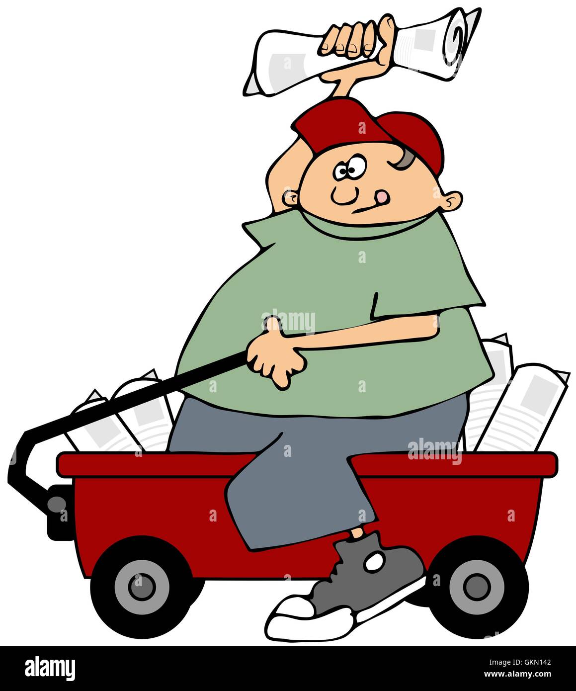 Newspaper boy cartoon hi-res stock photography and images - Alamy