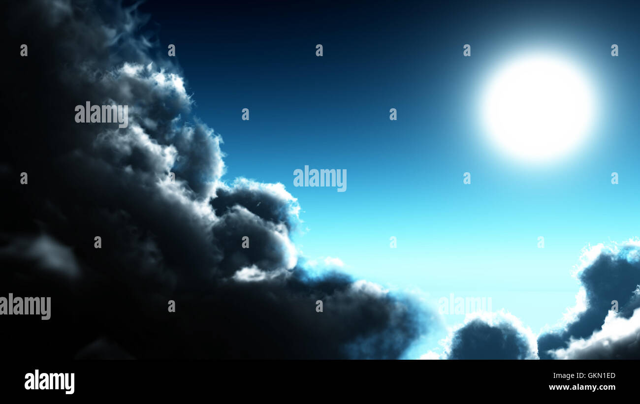 Shone circle of the moon in darkness on a background of the star sky ...