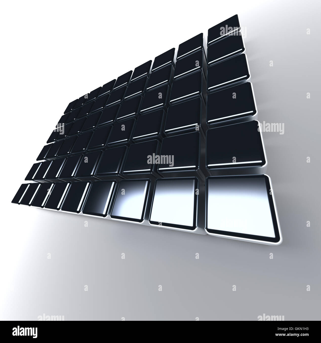 Abstract metallic objects of the cubic form with a neutral surface ...