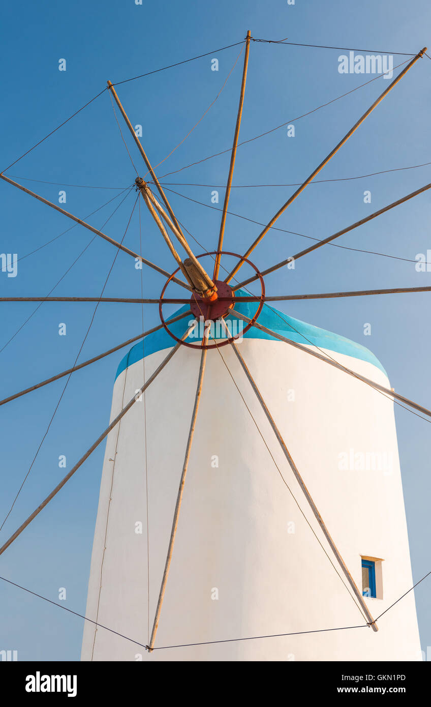 Windmill on Greek island Stock Photo - Alamy