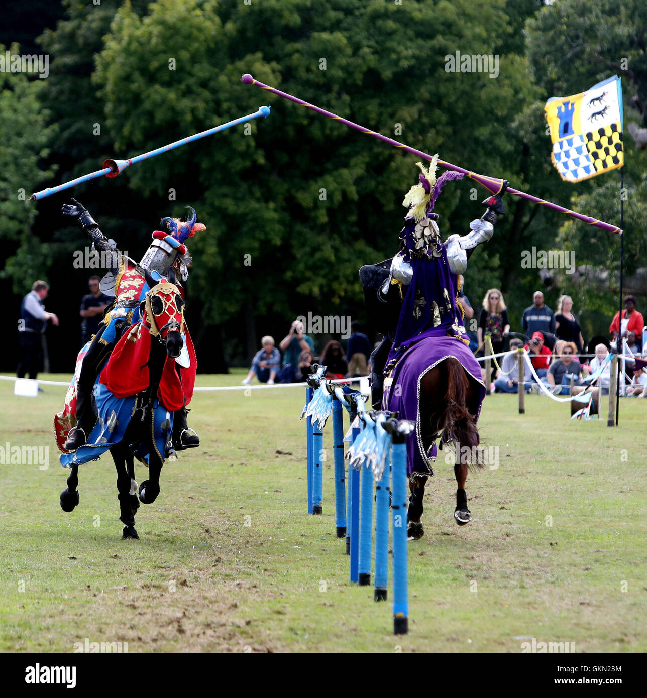 Paul McMaster (left) as Caradog of Breacon and Glenn Lean (right) as ...