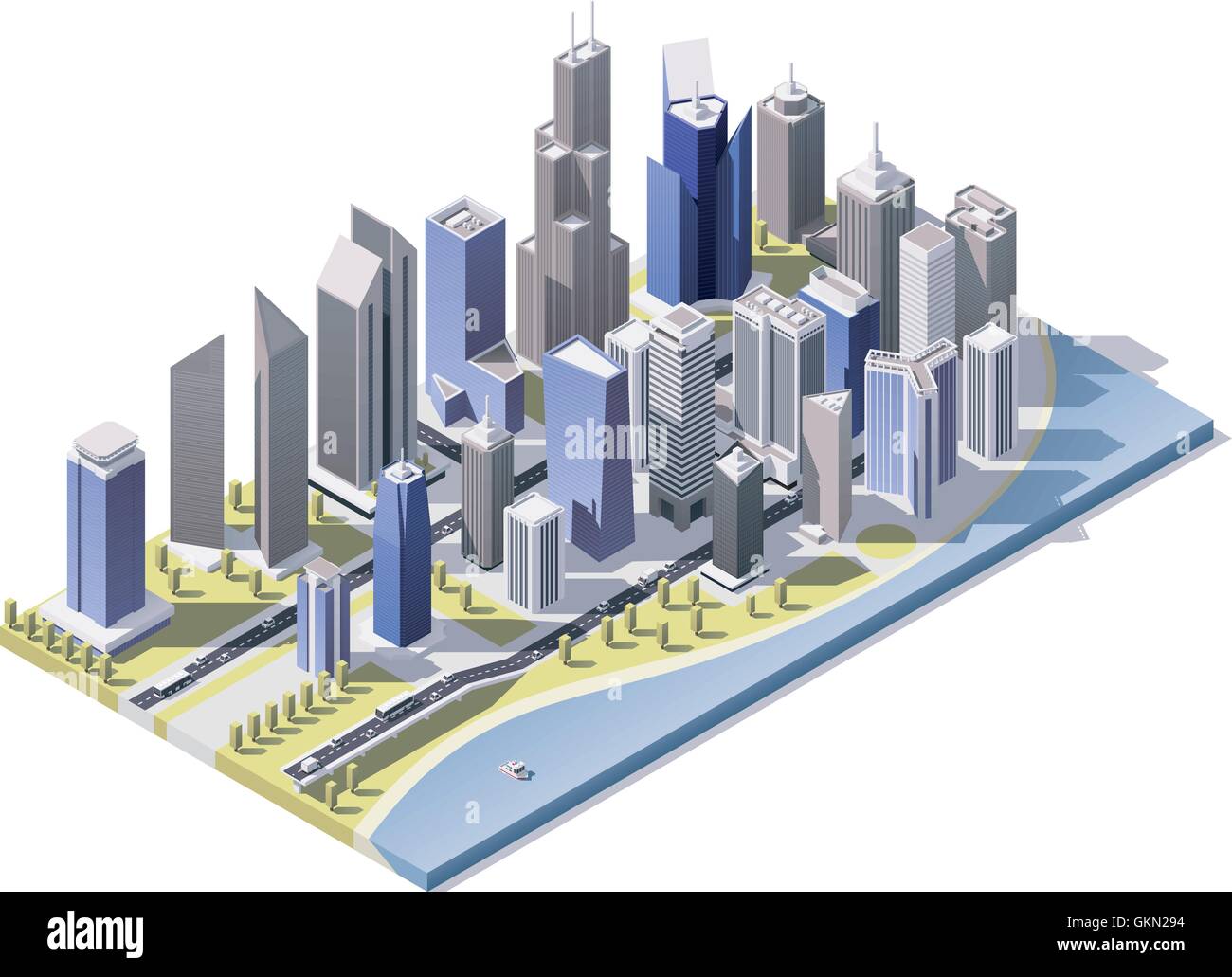 Vector isometric city downtown Stock Vector Image & Art - Alamy