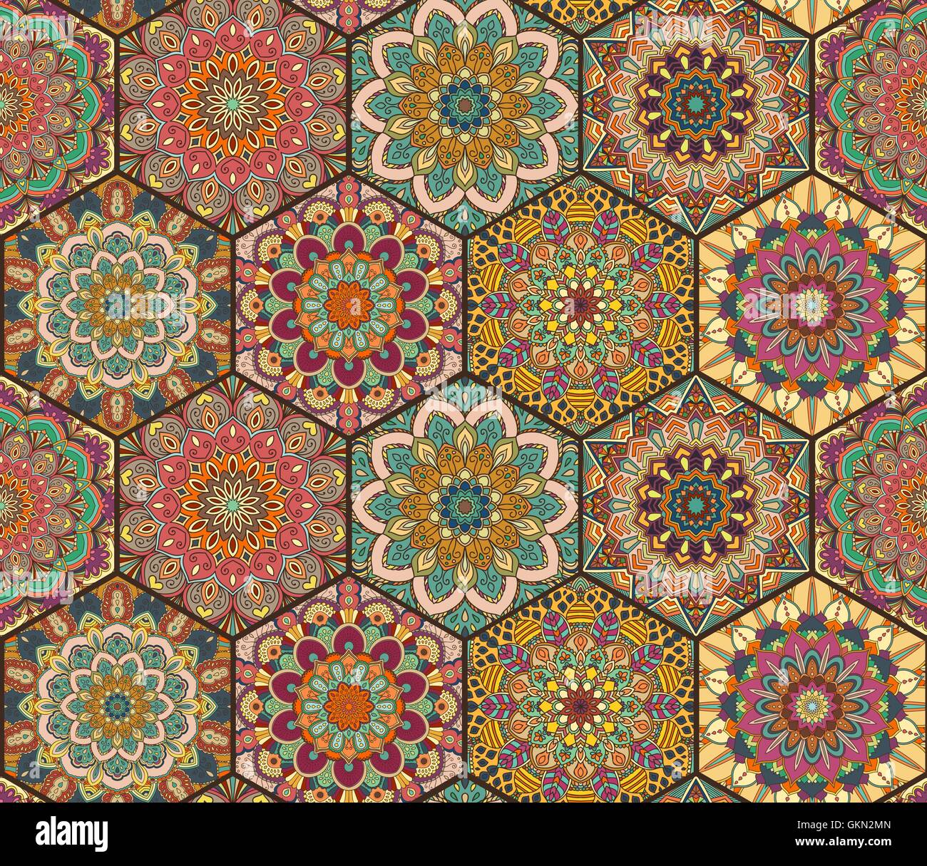 Tiles Pattern from Colorful Hexagon Stock Vector Image & Art - Alamy
