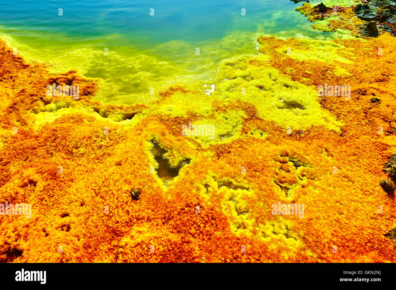 DANAKIL DEPRESSION, ETHIOPIA - SEPT 20, 2013: Inside the explosion ...