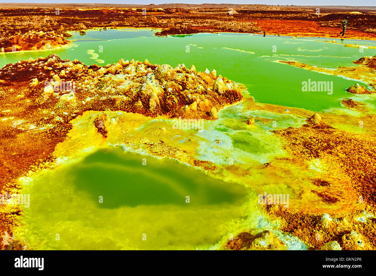 DANAKIL DEPRESSION, ETHIOPIA - SEPT 20, 2013: Inside the explosion ...
