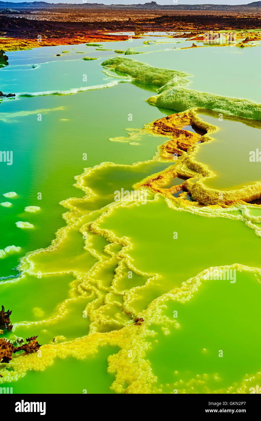 DANAKIL DEPRESSION, ETHIOPIA - SEPT 20, 2013: Inside the explosion ...