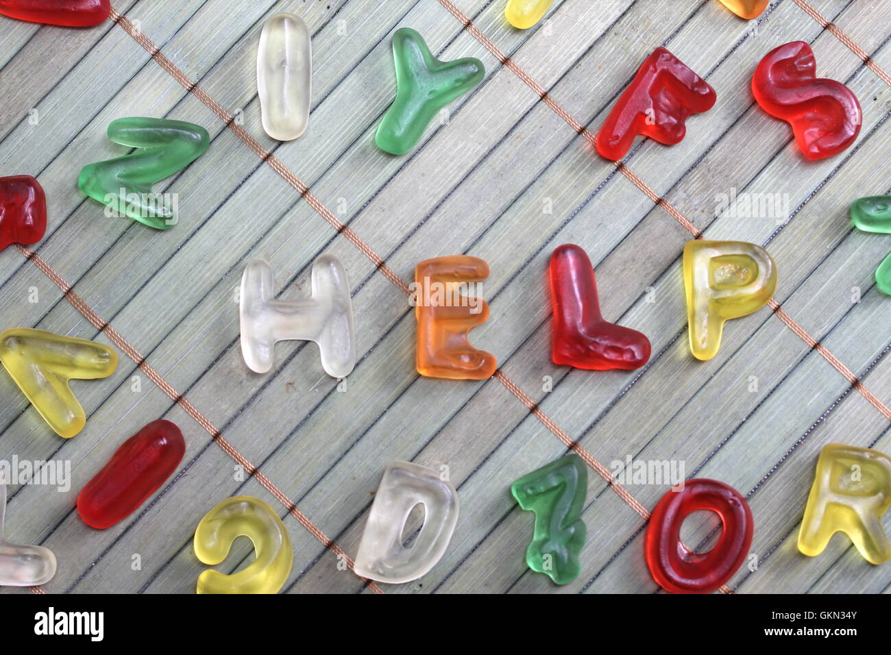sweet letters help Stock Photo - Alamy